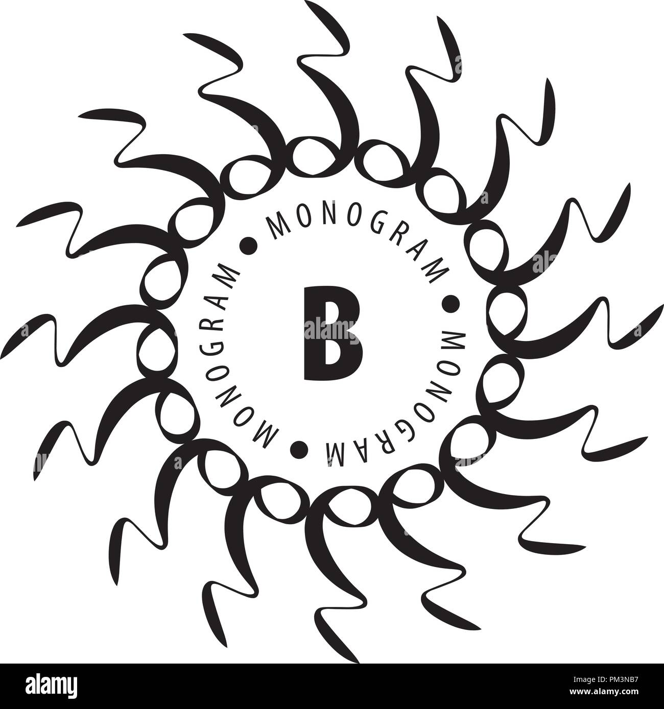 monogram vector in frame Stock Vector Image & Art - Alamy