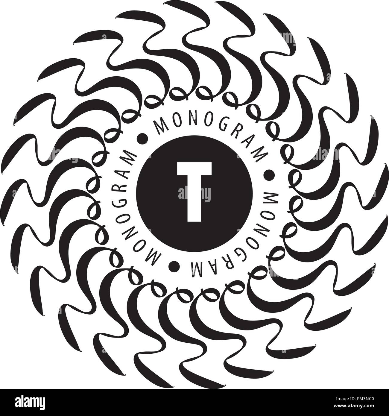 monogram vector in frame Stock Vector Image & Art - Alamy