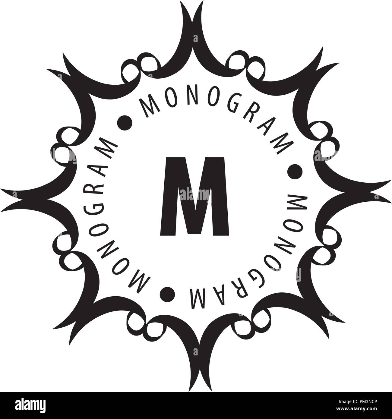monogram vector in frame Stock Vector Image & Art - Alamy