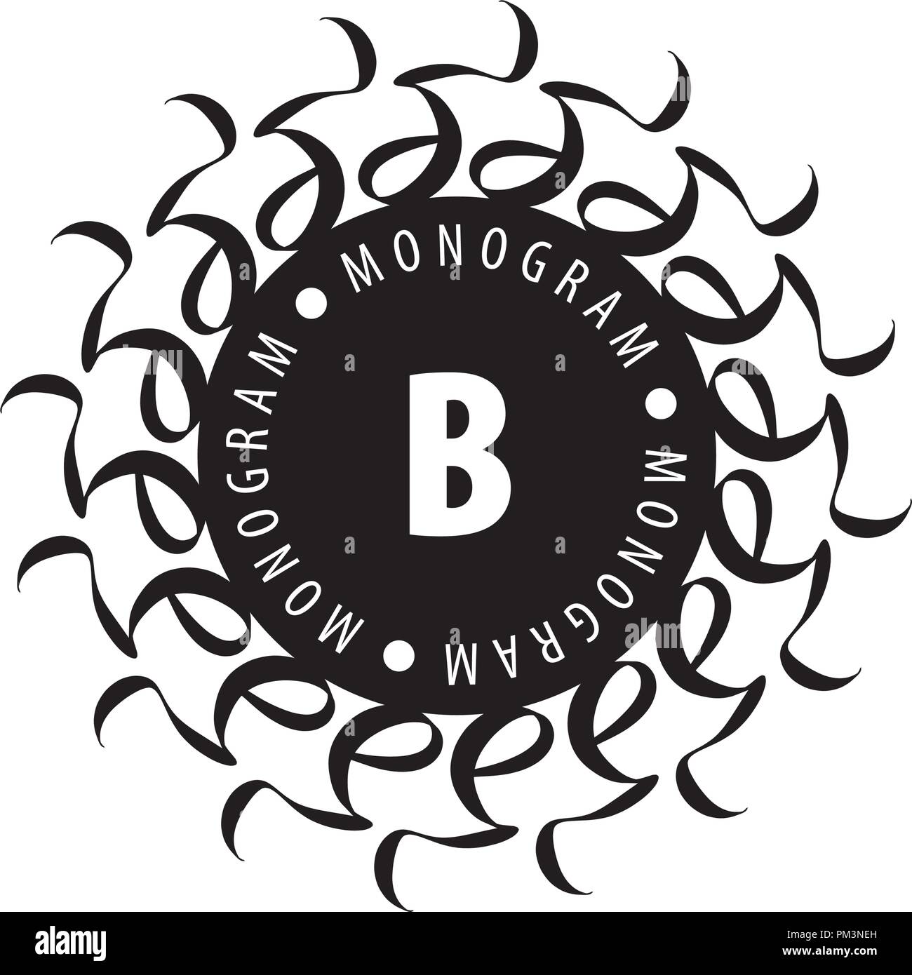 monogram vector in frame Stock Vector Image & Art - Alamy