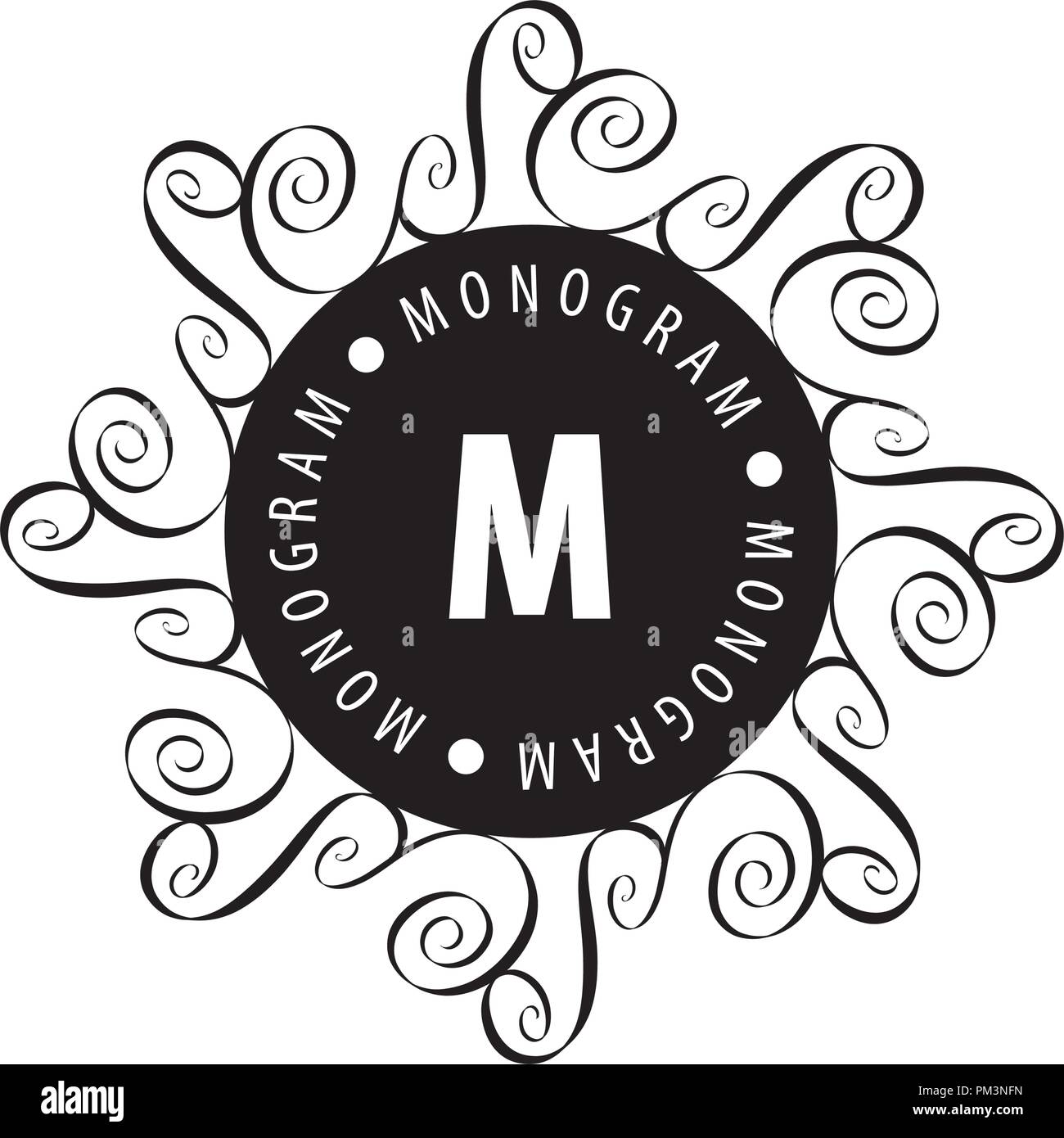 monogram vector in frame Stock Vector Image & Art - Alamy