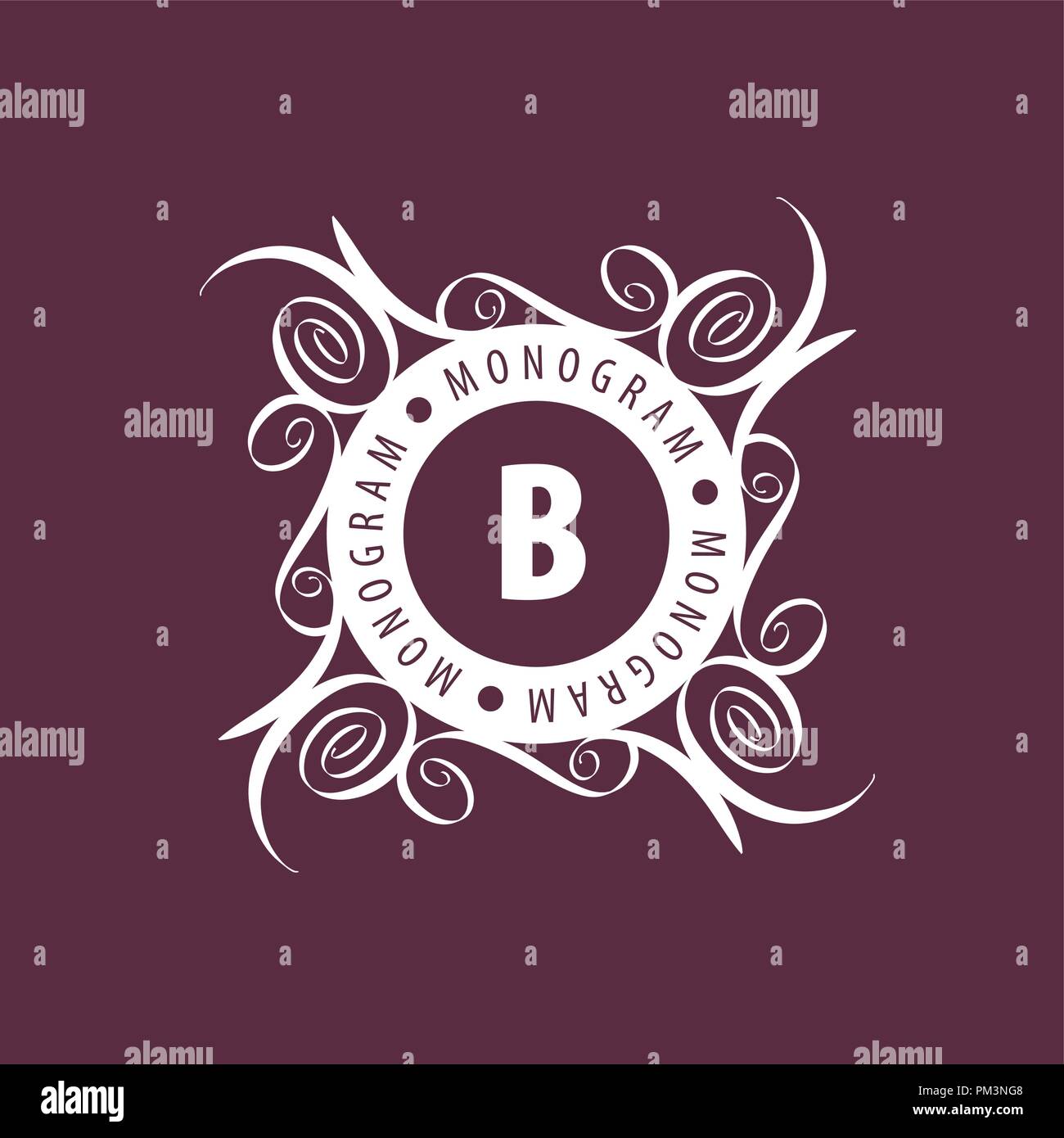monogram vector in frame Stock Vector Image & Art - Alamy
