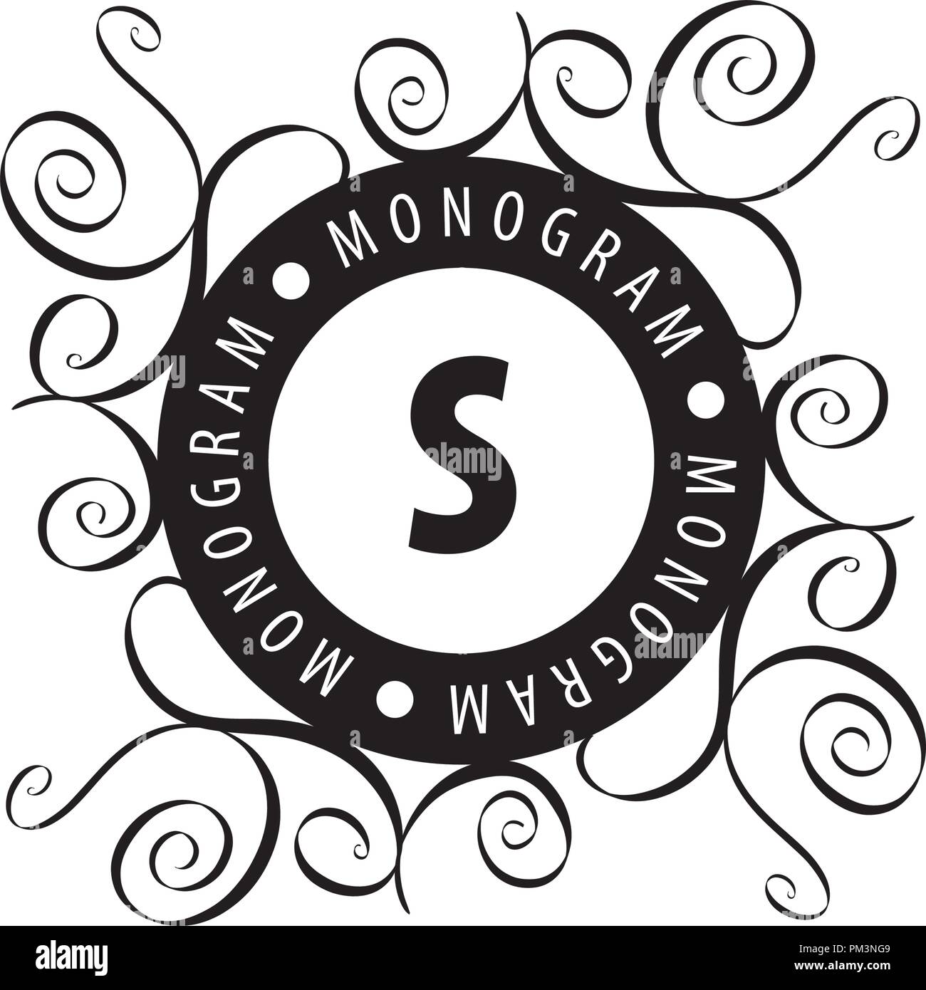 monogram vector in frame Stock Vector Image & Art - Alamy