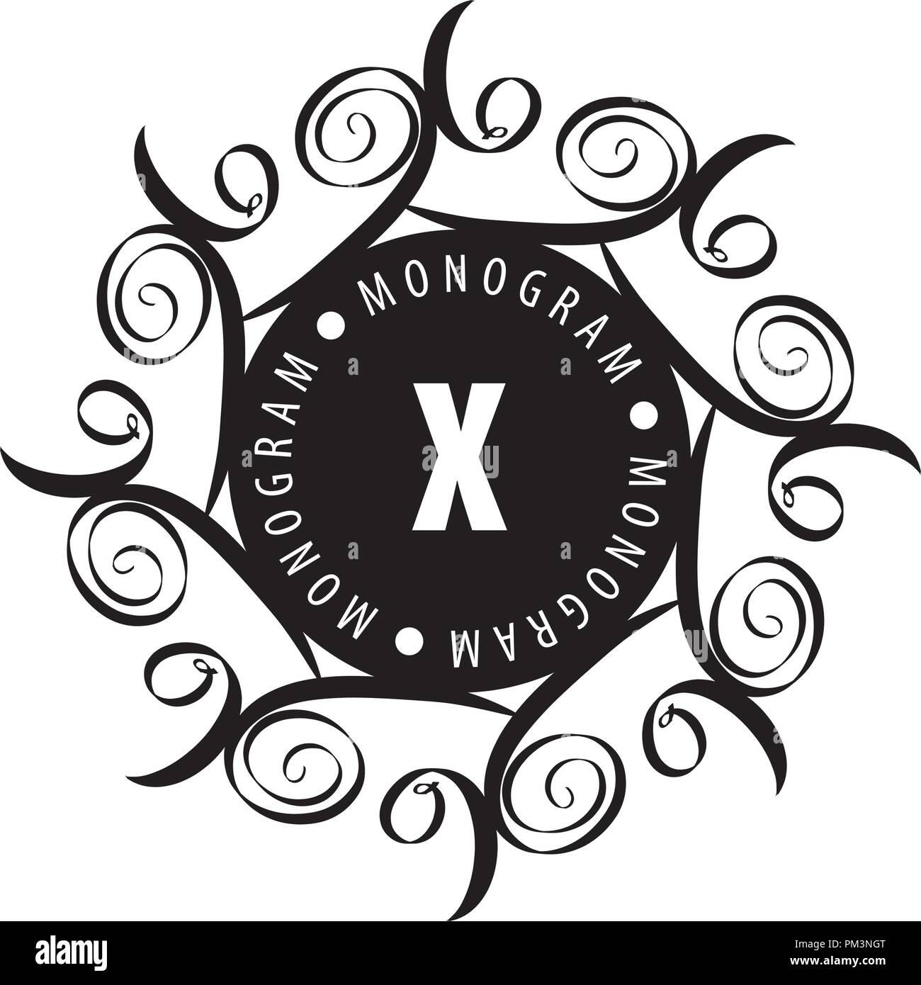 monogram vector in frame Stock Vector Image & Art - Alamy