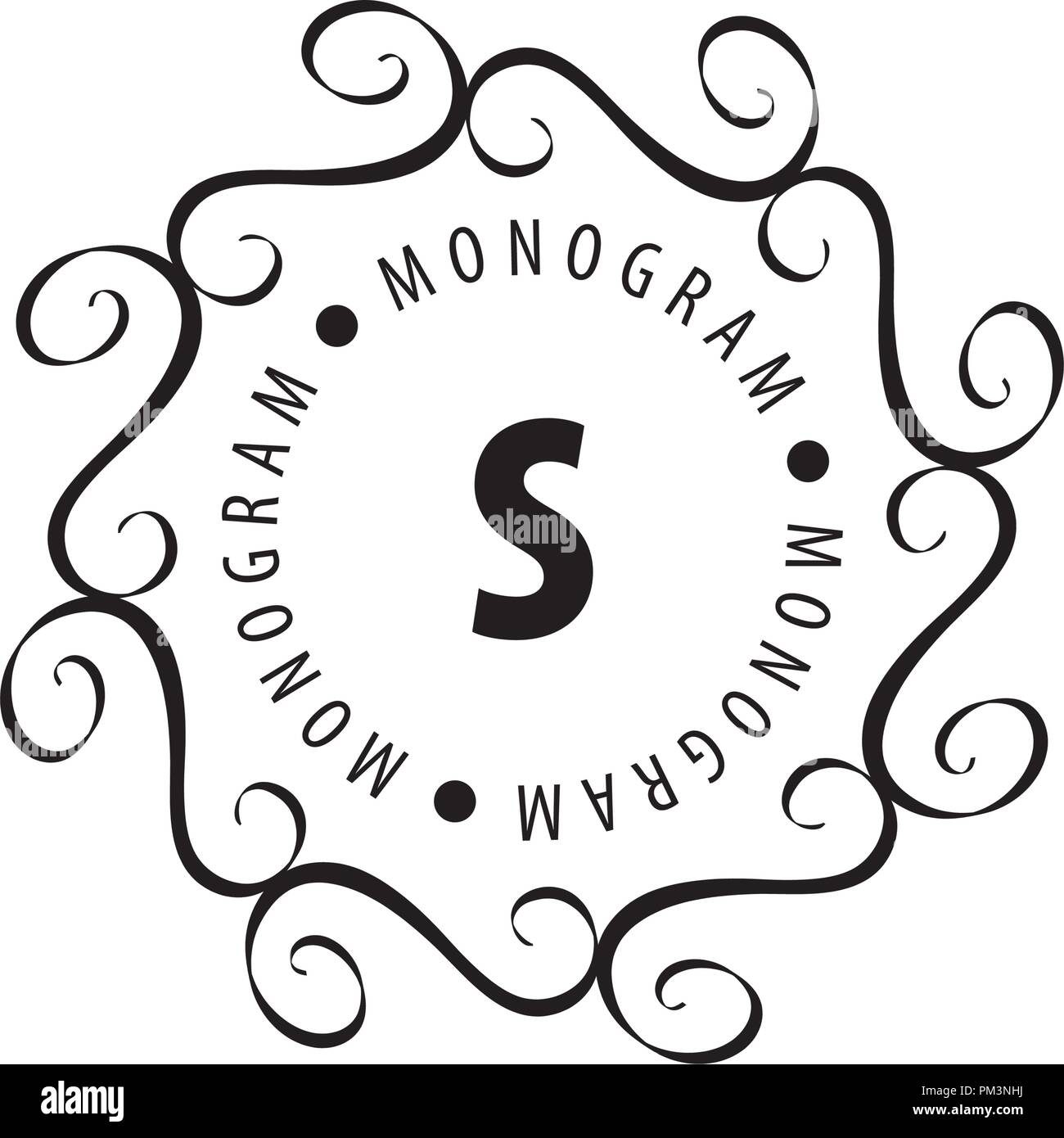 monogram vector in frame Stock Vector Image & Art - Alamy