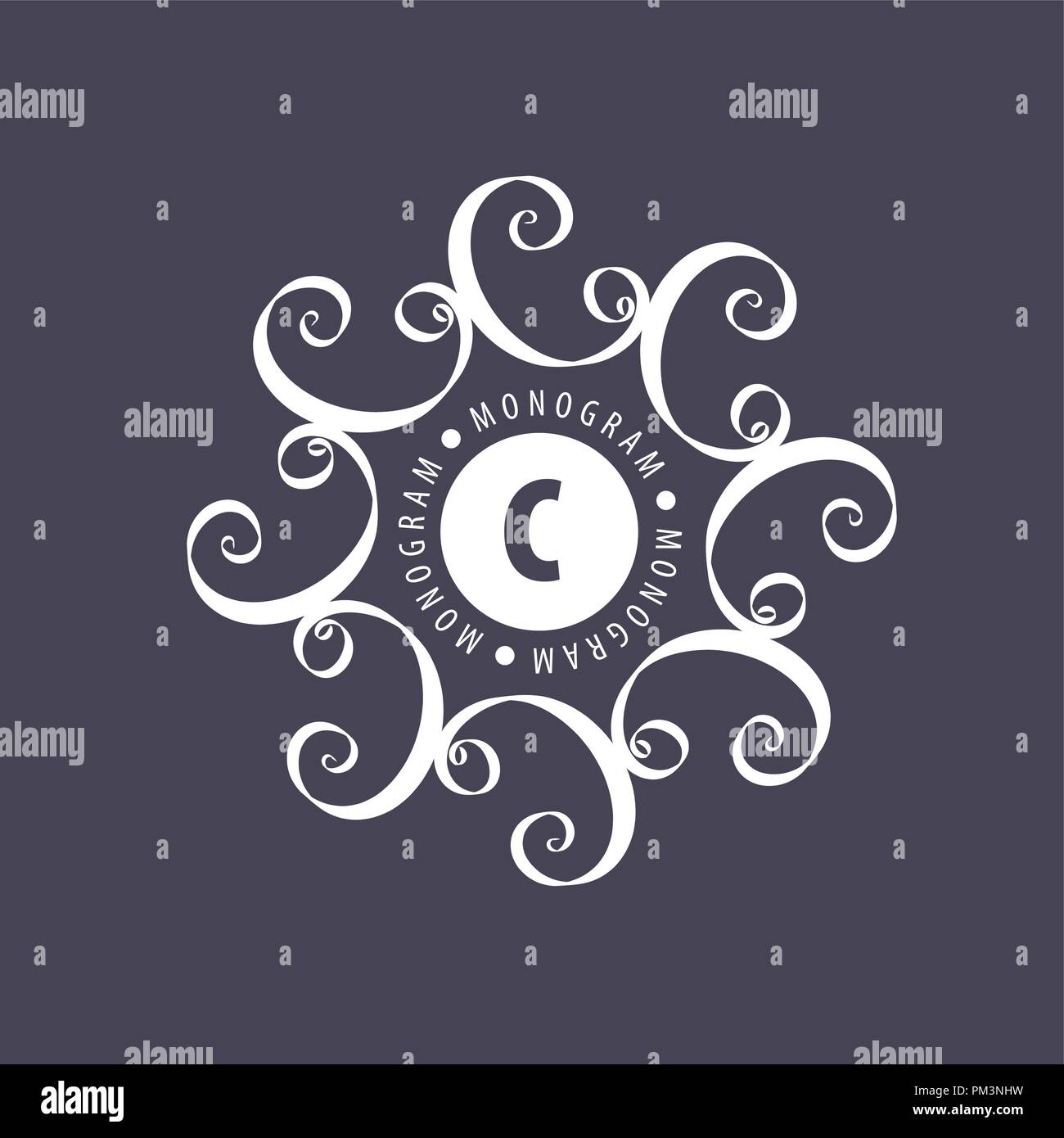 monogram vector in frame Stock Vector Image & Art - Alamy