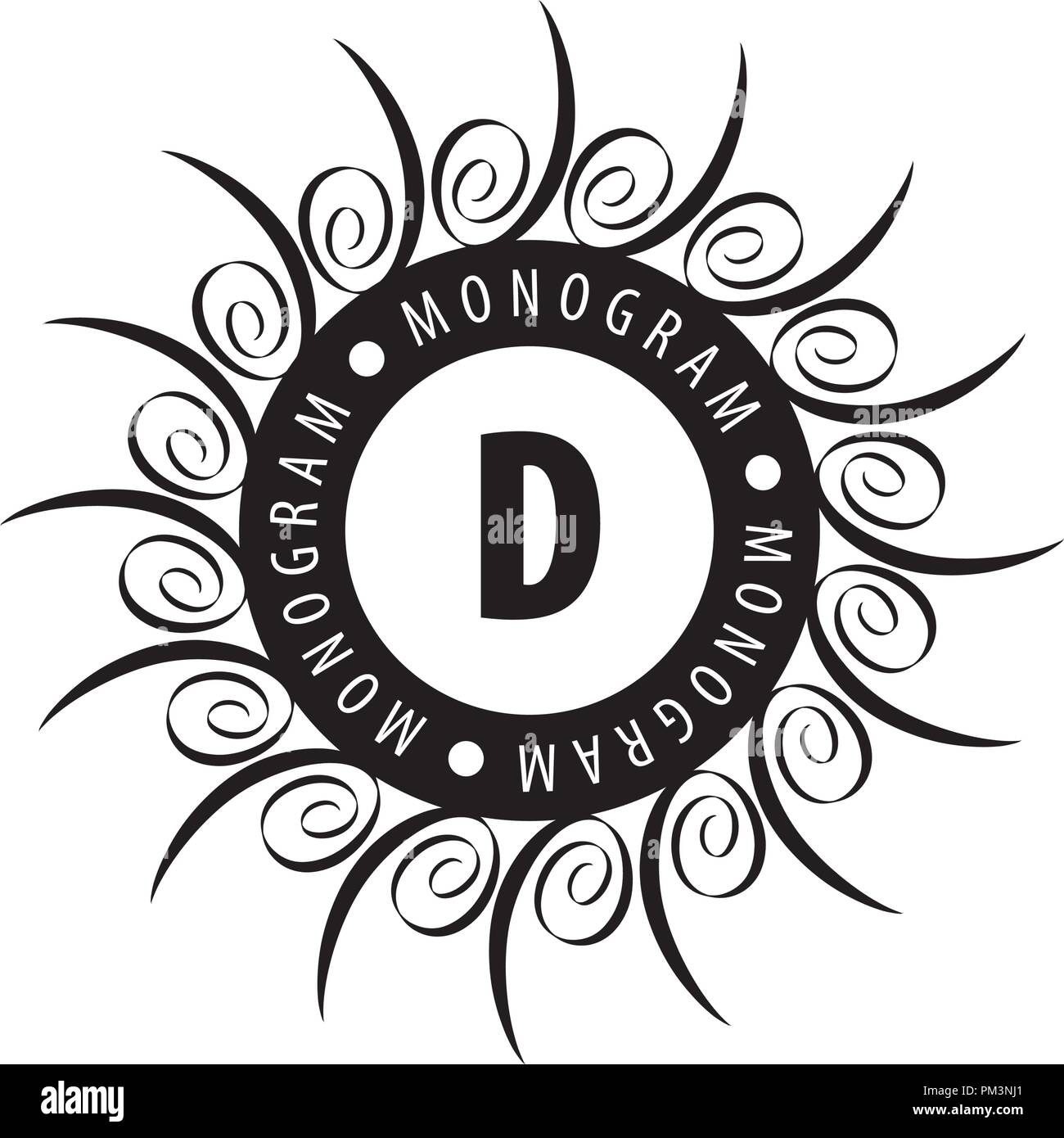 monogram vector in frame Stock Vector Image & Art - Alamy