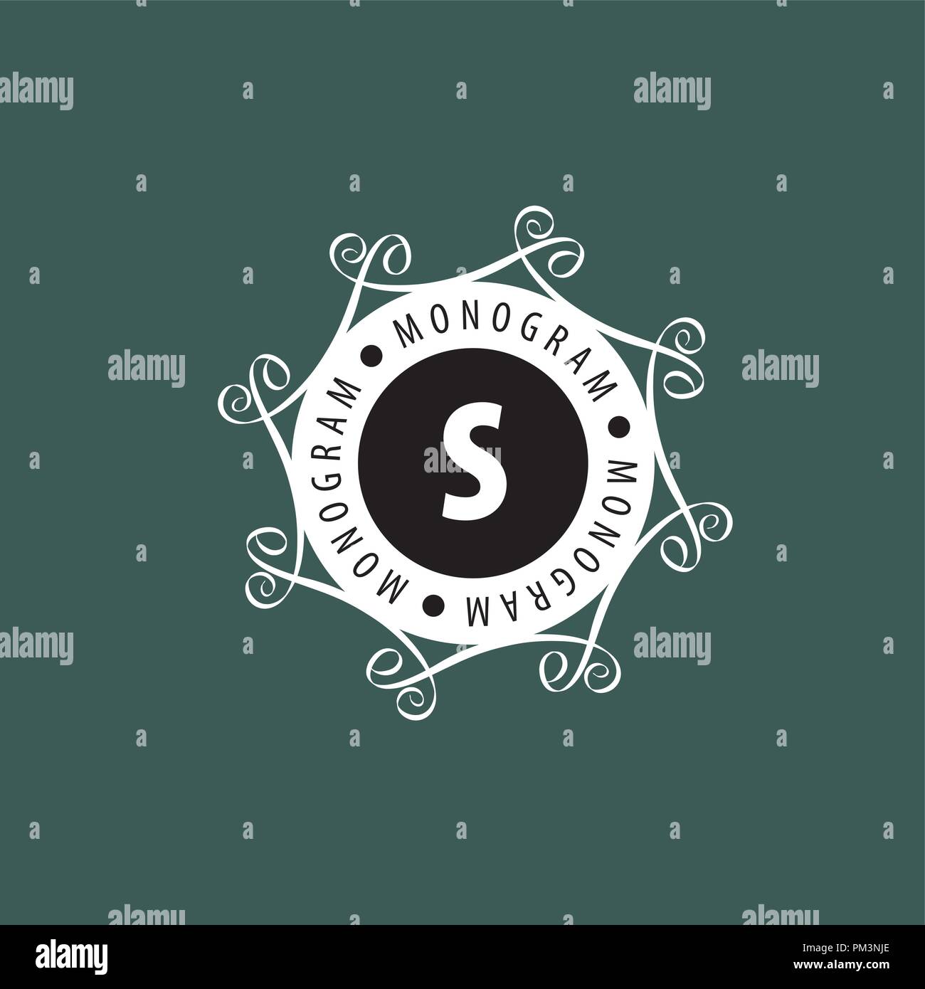 monogram vector in frame Stock Vector Image & Art - Alamy
