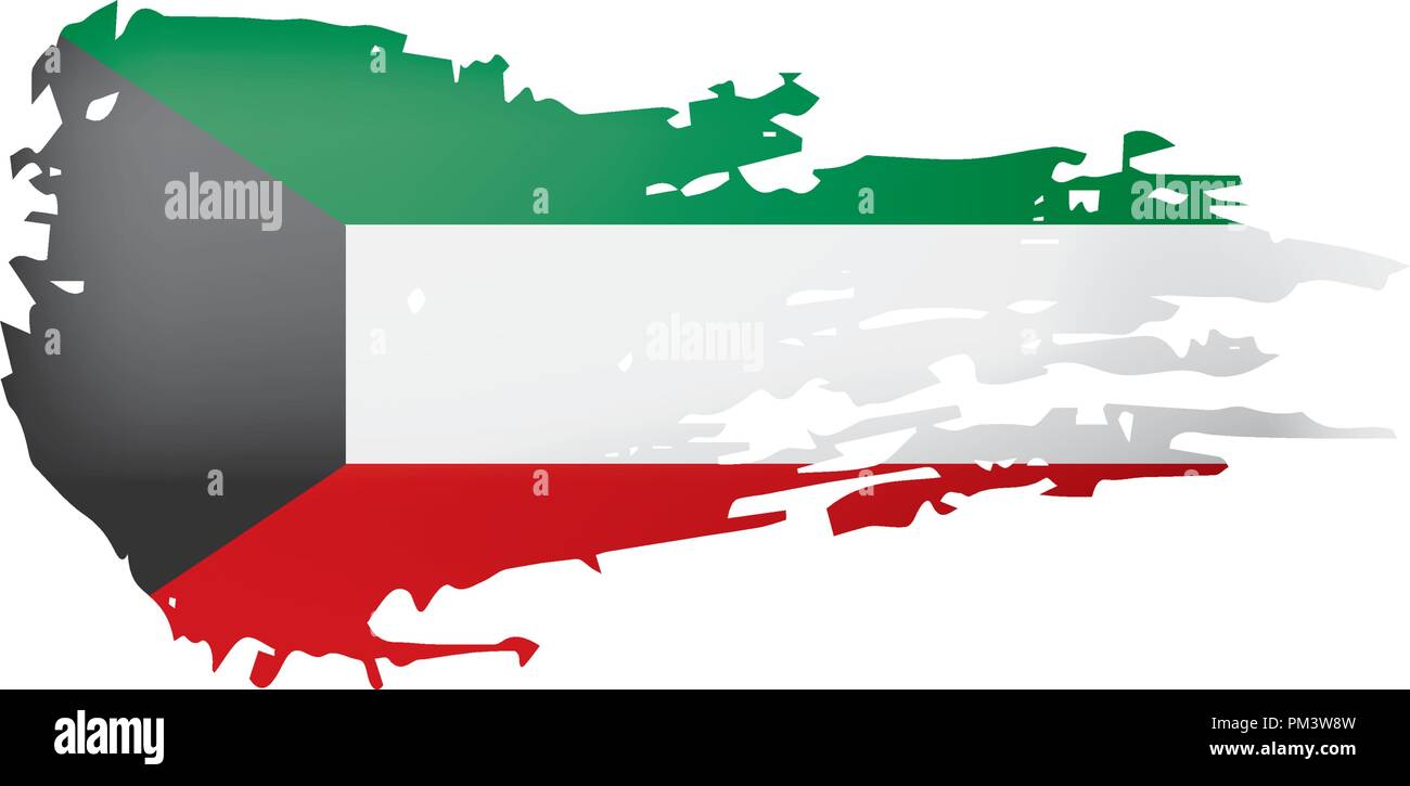 Kuwait flag, vector illustration on a white background Stock Vector ...