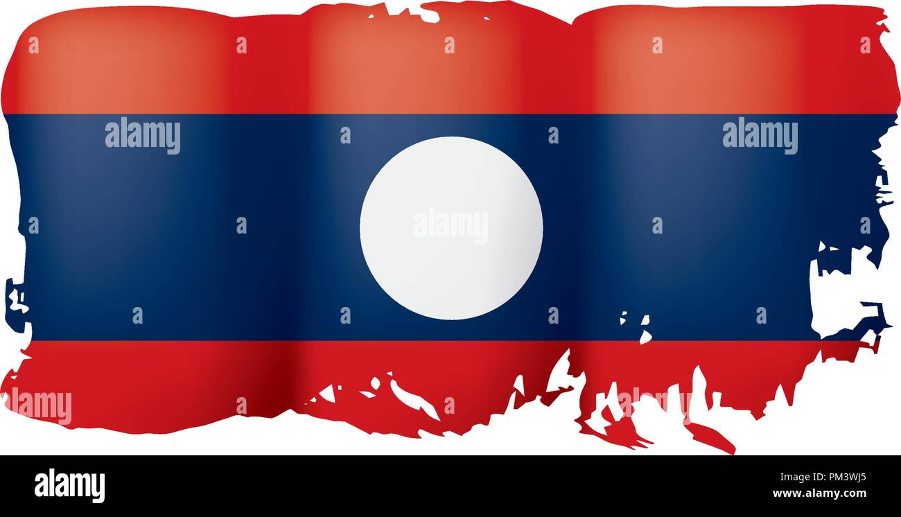 Laos flag, vector illustration on a white background Stock Vector Image ...