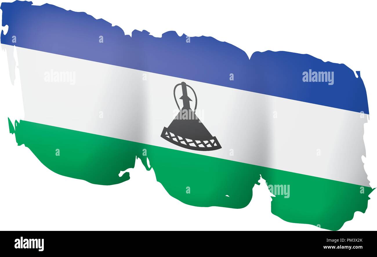Lesotho flag, vector illustration on a white background Stock Vector ...