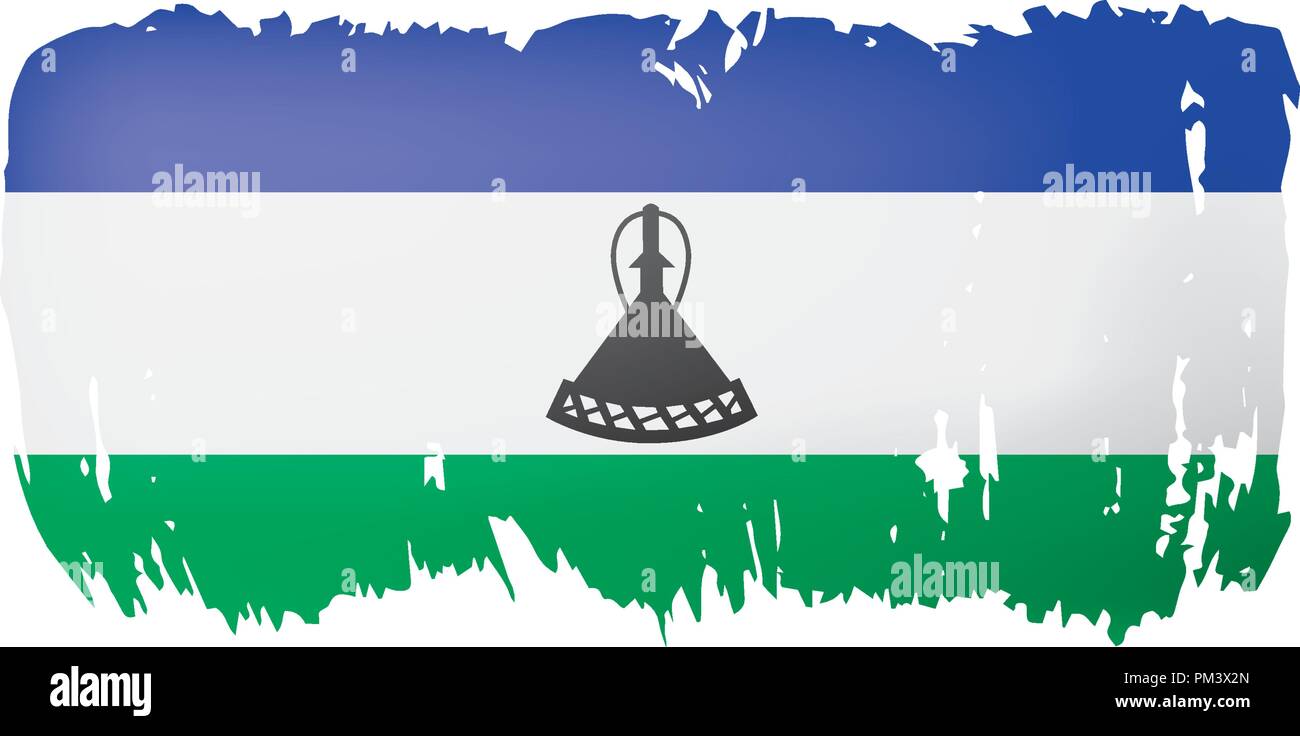 Lesotho flag, vector illustration on a white background Stock Vector ...