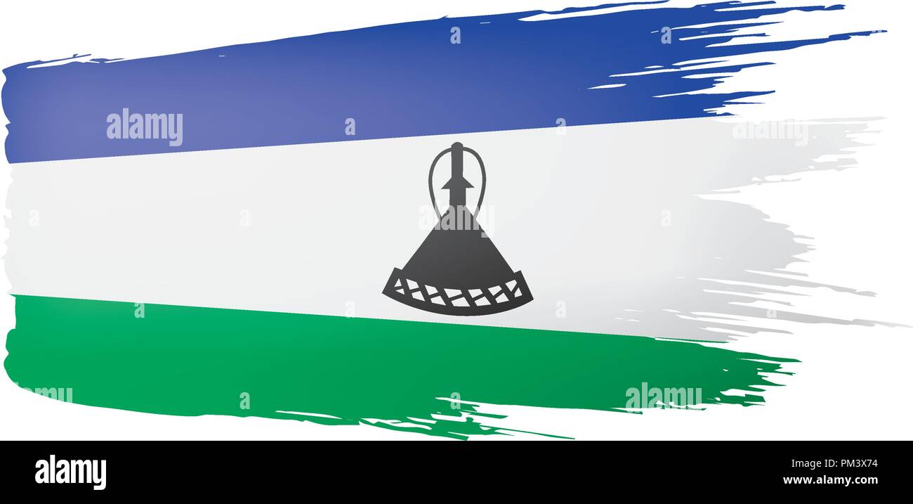 Lesotho flag, vector illustration on a white background Stock Vector ...
