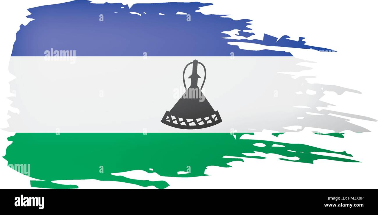Lesotho flag, vector illustration on a white background Stock Vector ...