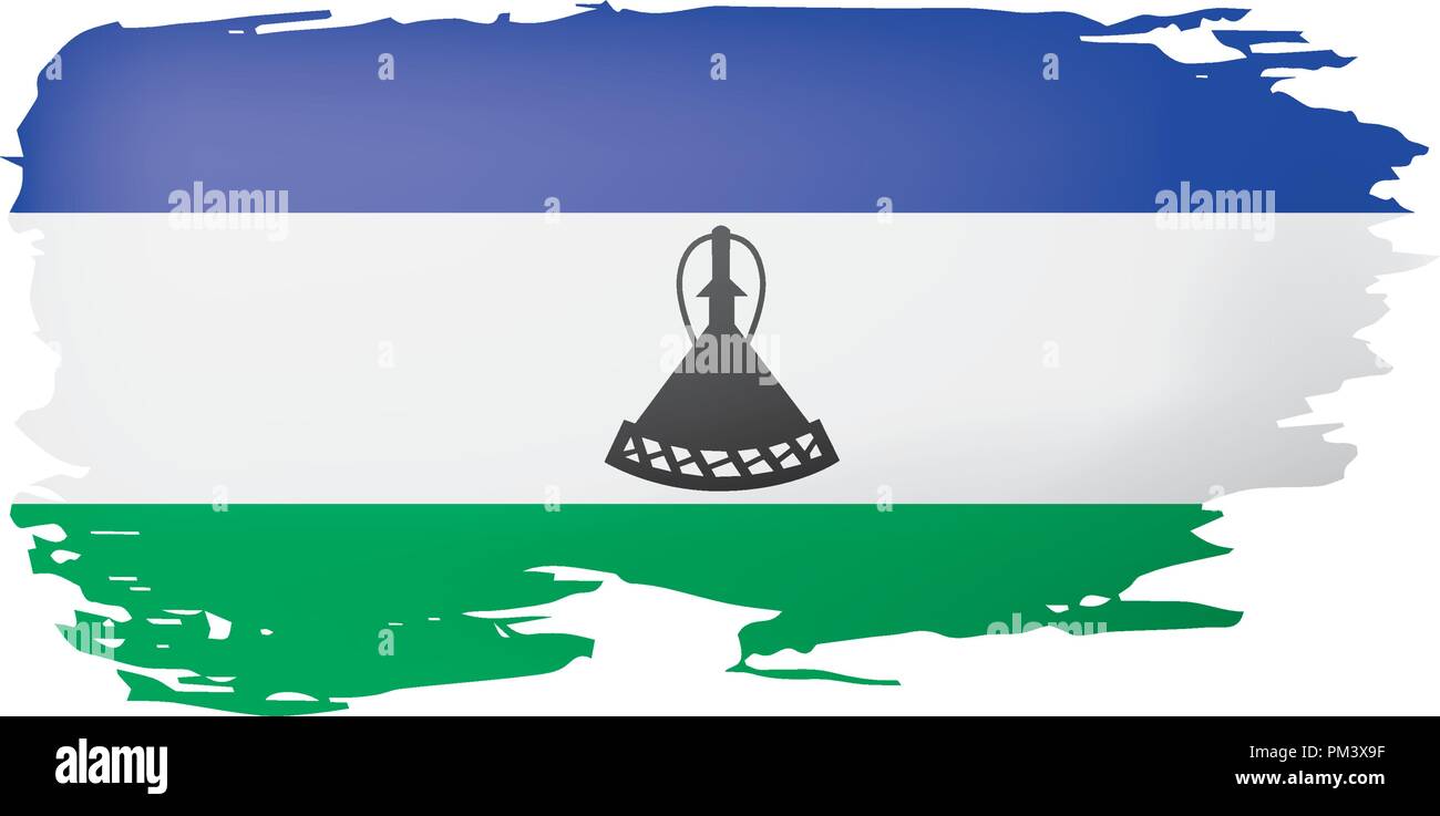 Lesotho flag, vector illustration on a white background Stock Vector ...