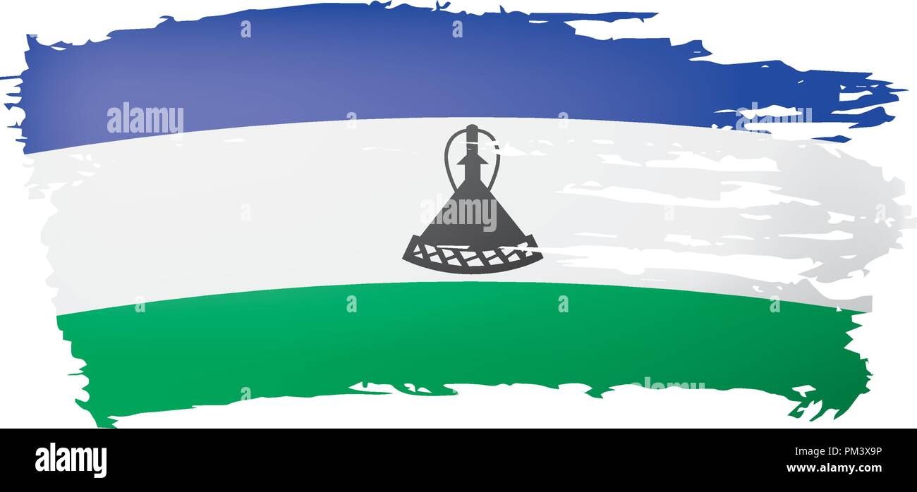 Lesotho flag, vector illustration on a white background Stock Vector ...