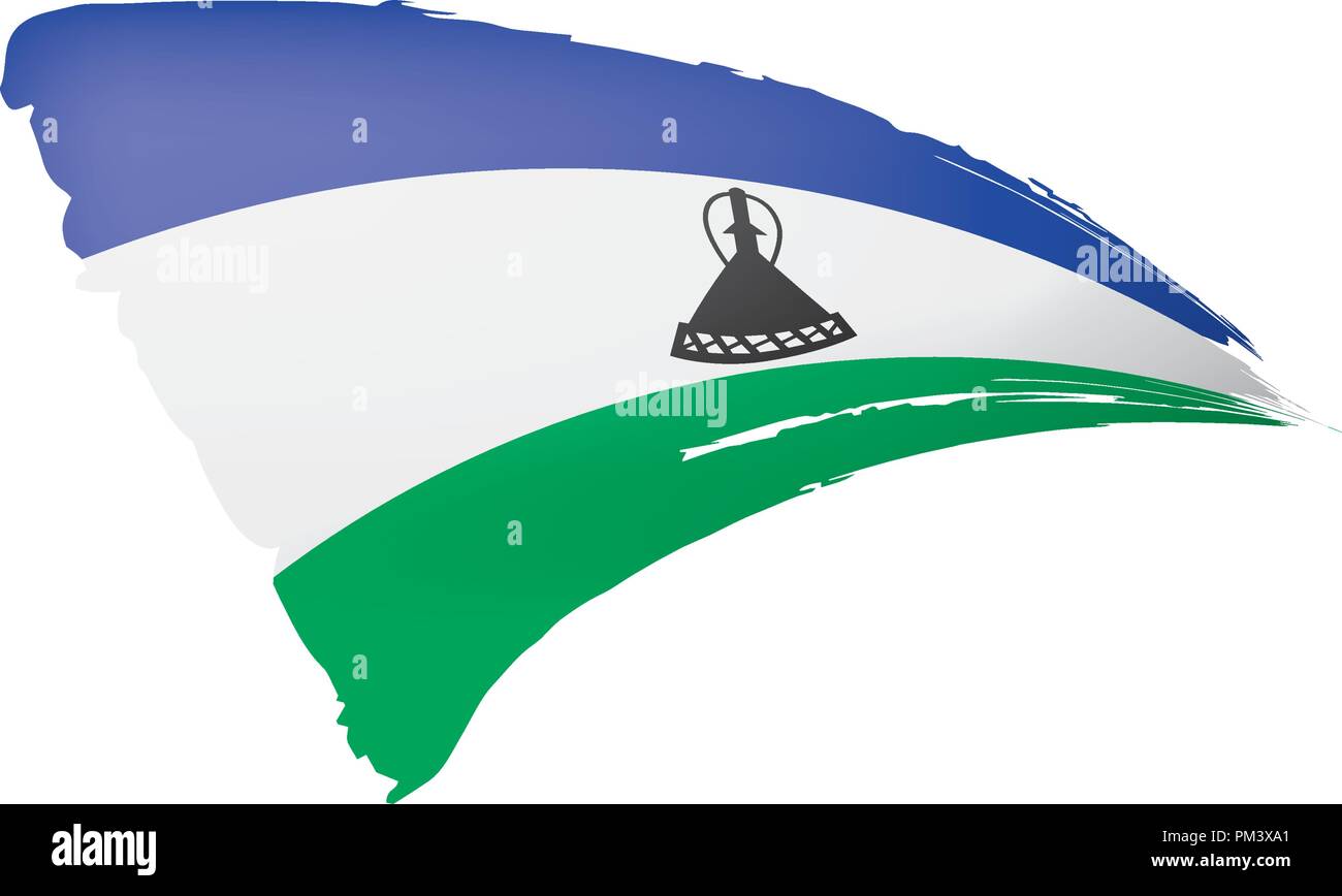 Lesotho flag, vector illustration on a white background Stock Vector ...