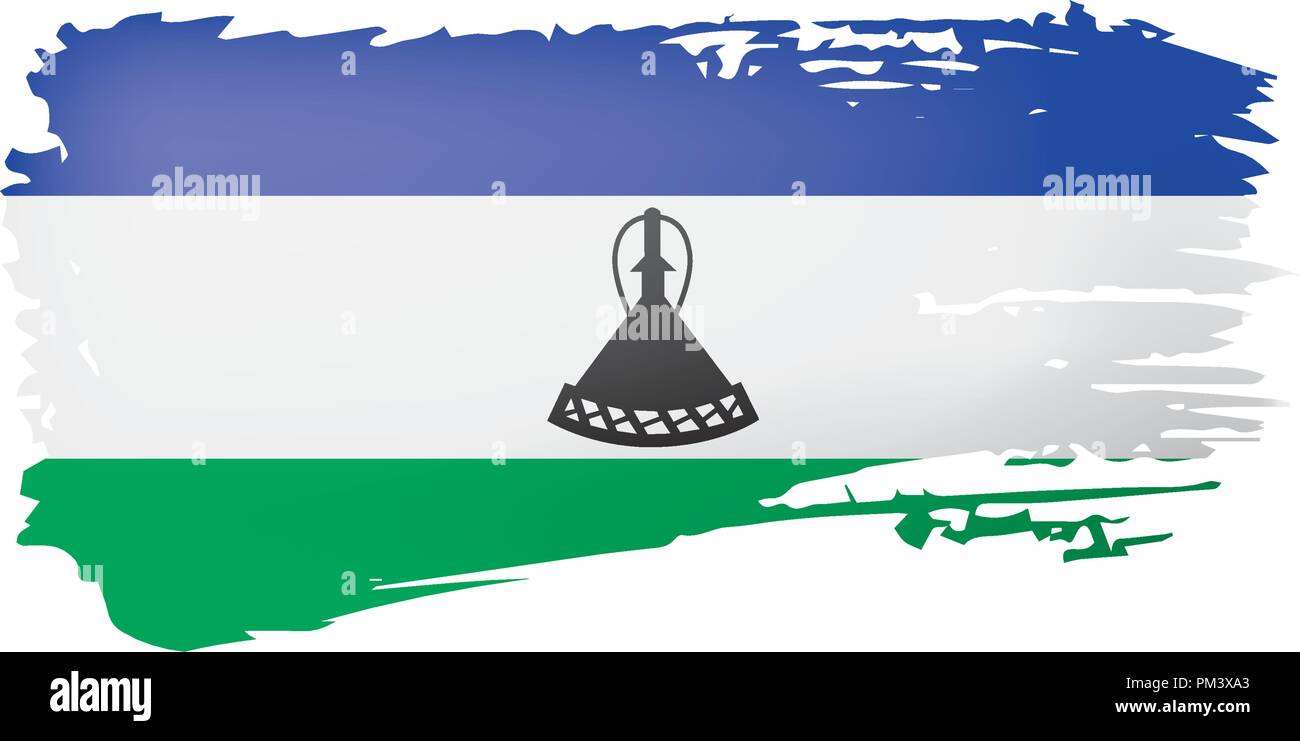 Lesotho flag, vector illustration on a white background Stock Vector ...