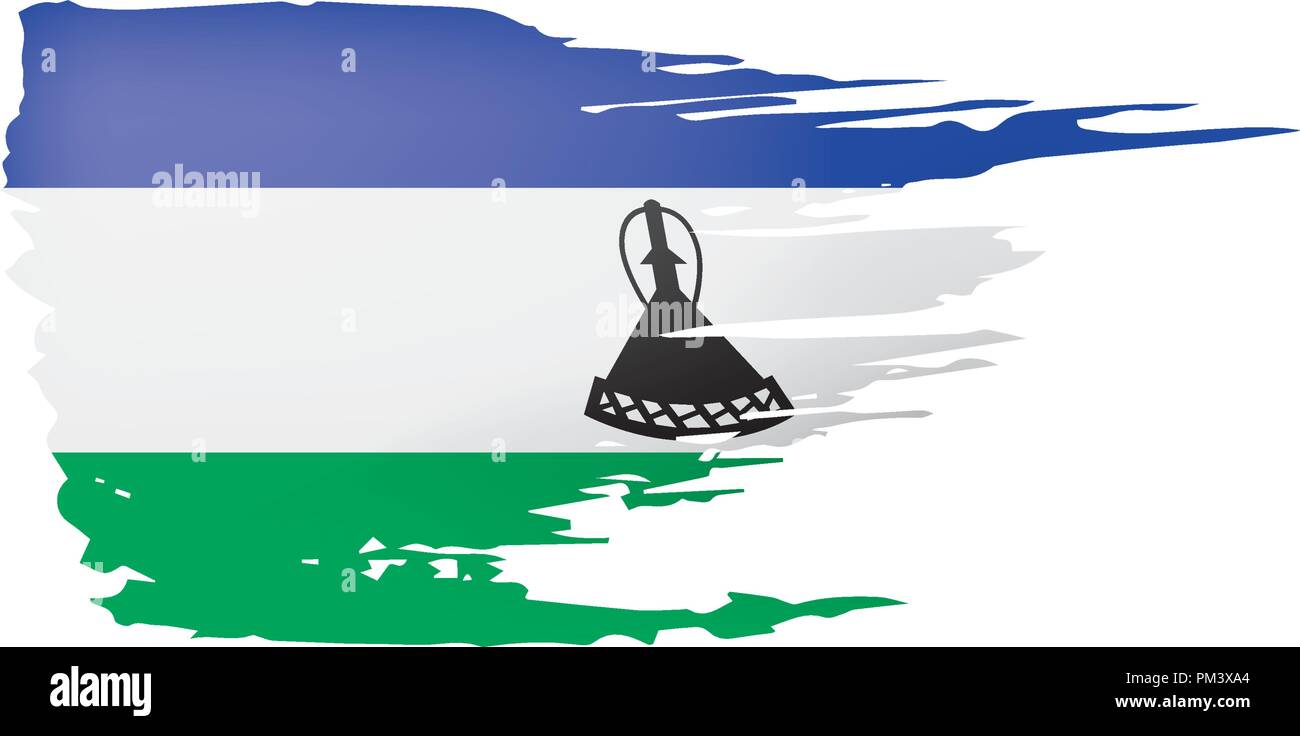 Lesotho flag, vector illustration on a white background Stock Vector ...