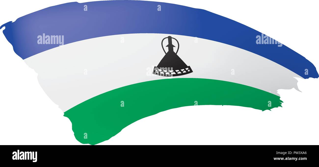 Lesotho flag, vector illustration on a white background Stock Vector ...