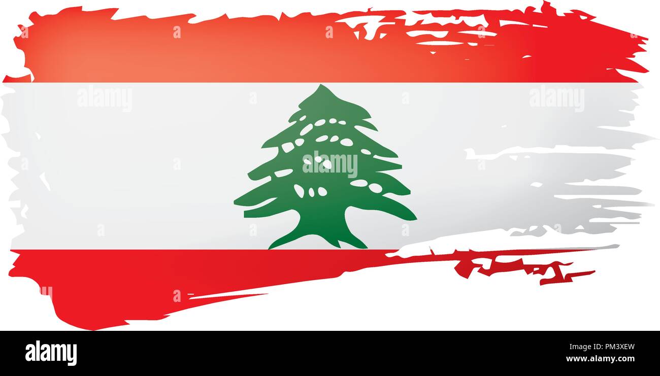 Lebanese flag, vector illustration on a white background Stock Vector ...