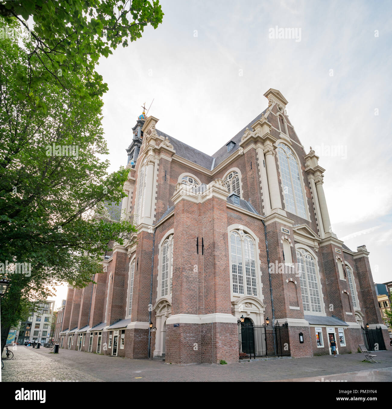 Exterior view of the historical Westertoren church at Amsterdam ...