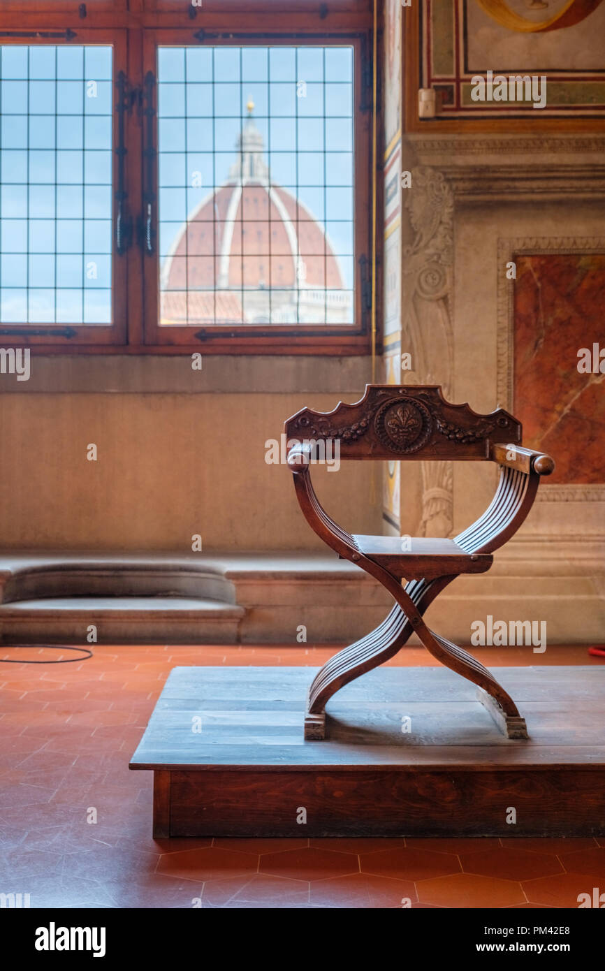View of Florence through the window. View of La Cattedrale di Santa ...