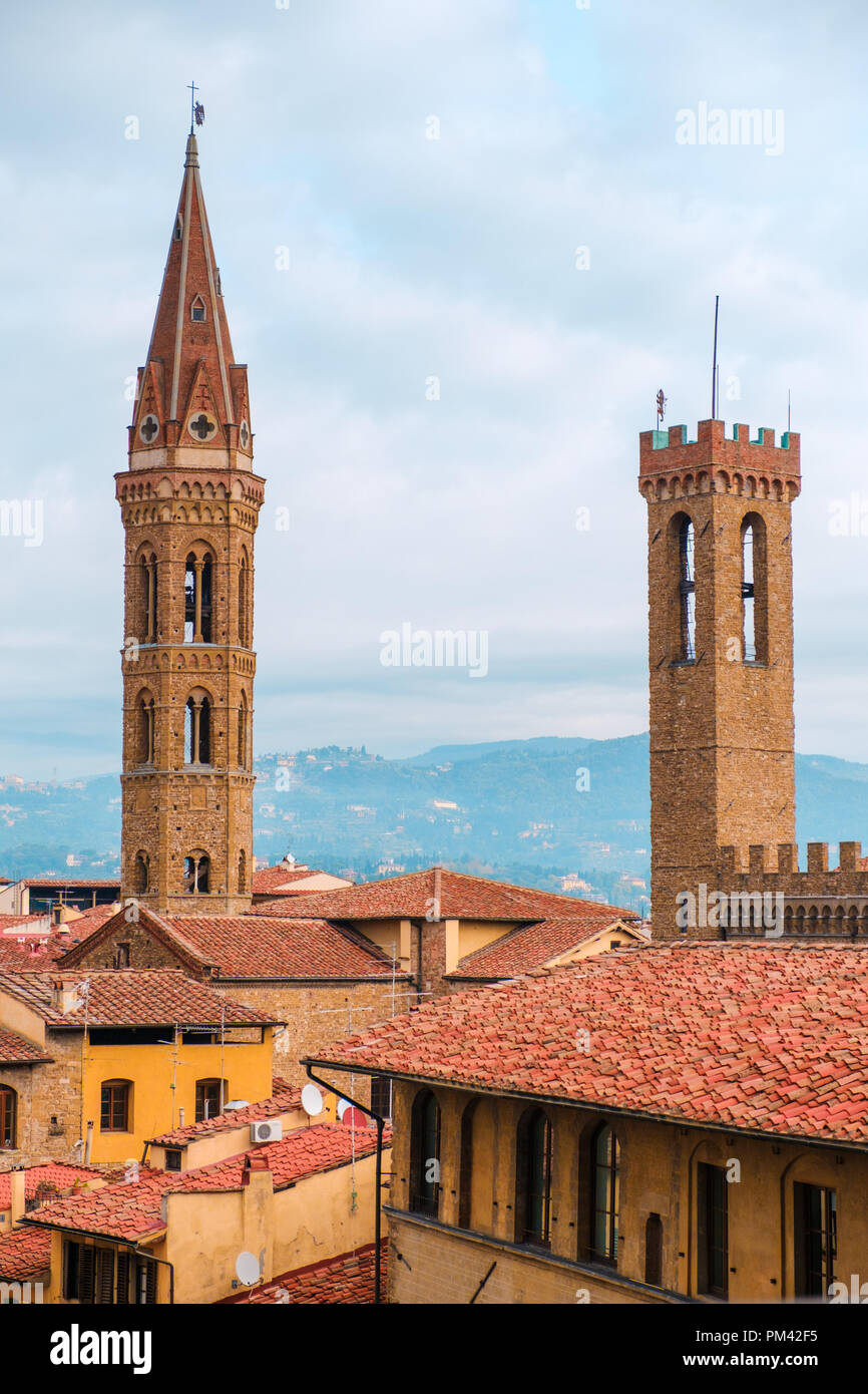 View of Florence from a height from the window in Palazzo Vecchio and ...
