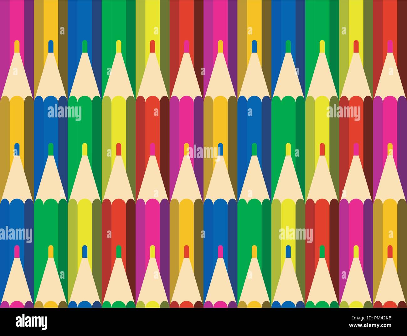 Color pencils background. Seamless pattern. Concept drawing, creativity ...