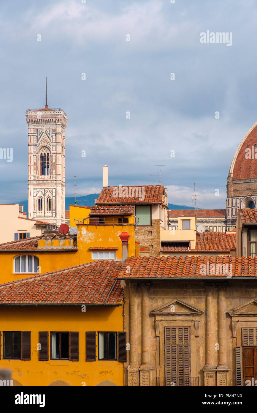 View of Florence from a height from the window in Palazzo Vecchio and ...