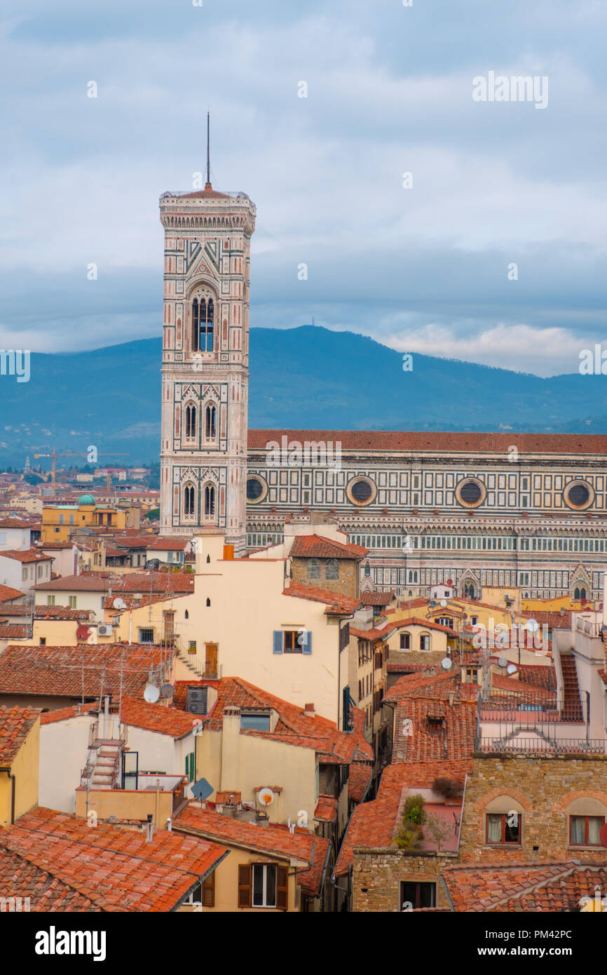 View of Florence from a height from the window in Palazzo Vecchio and ...