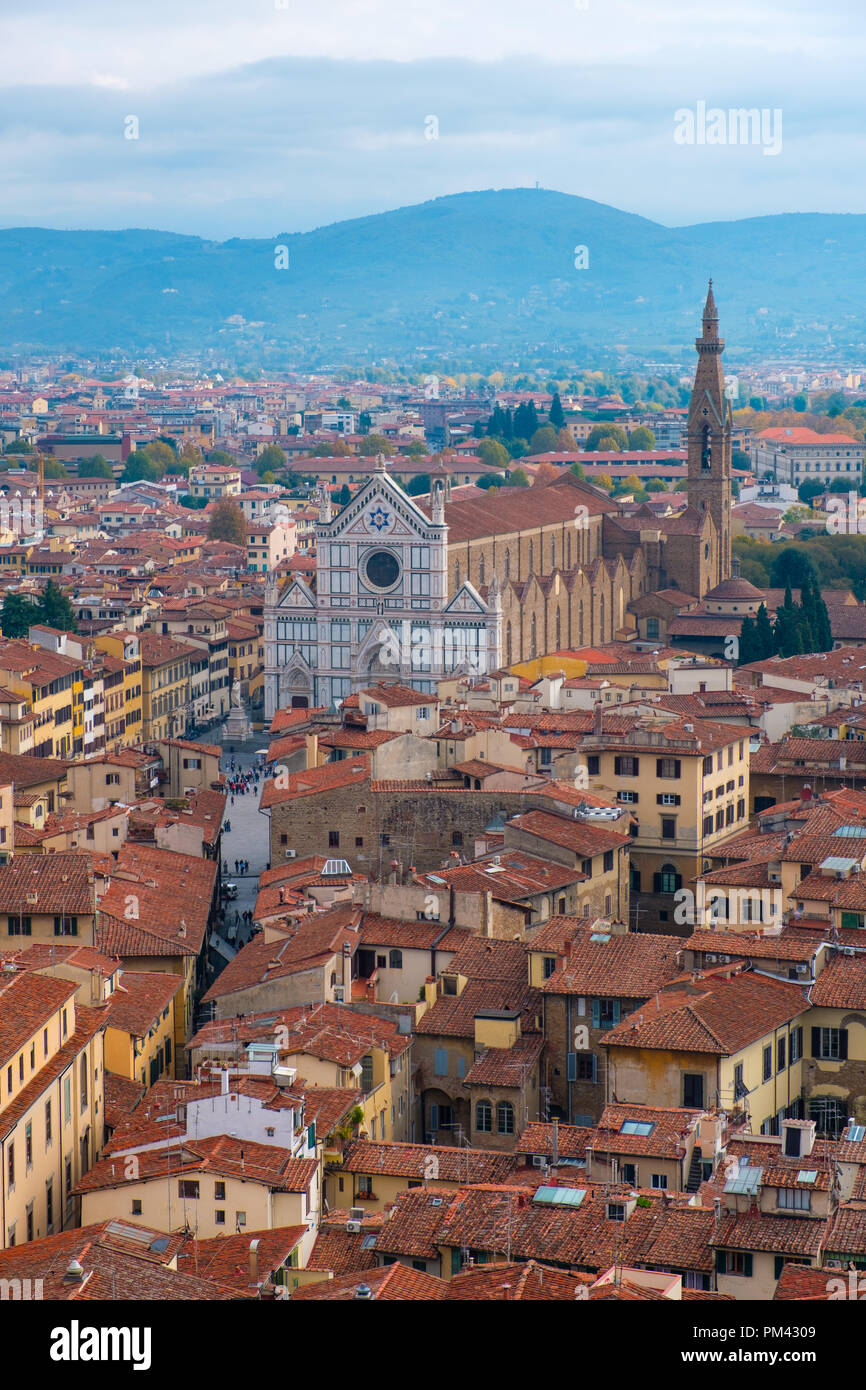 View of Florence from a height from the window in Palazzo Vecchio and ...