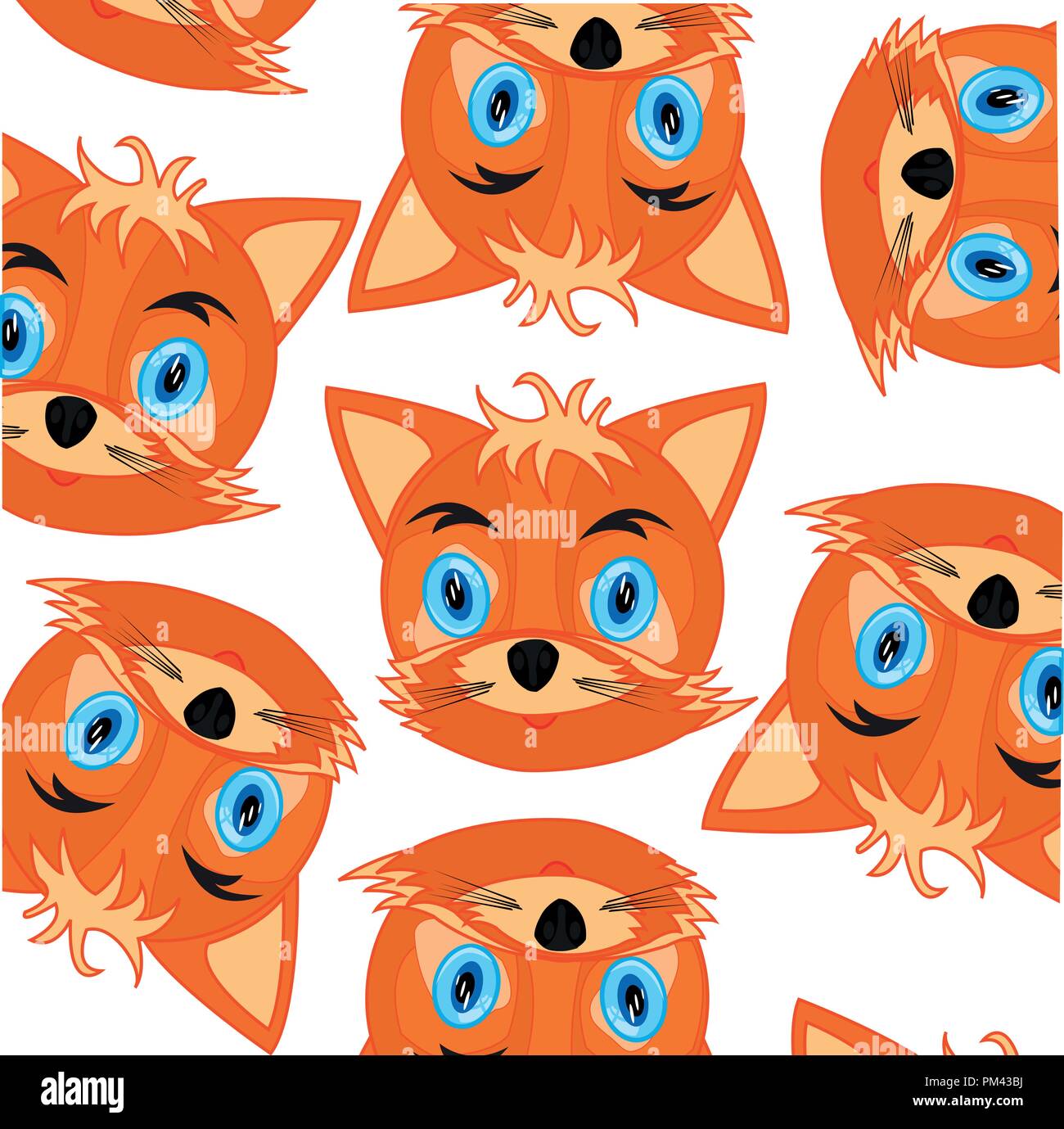 Vector illustration of the mug of the fox decorative pattern Stock ...