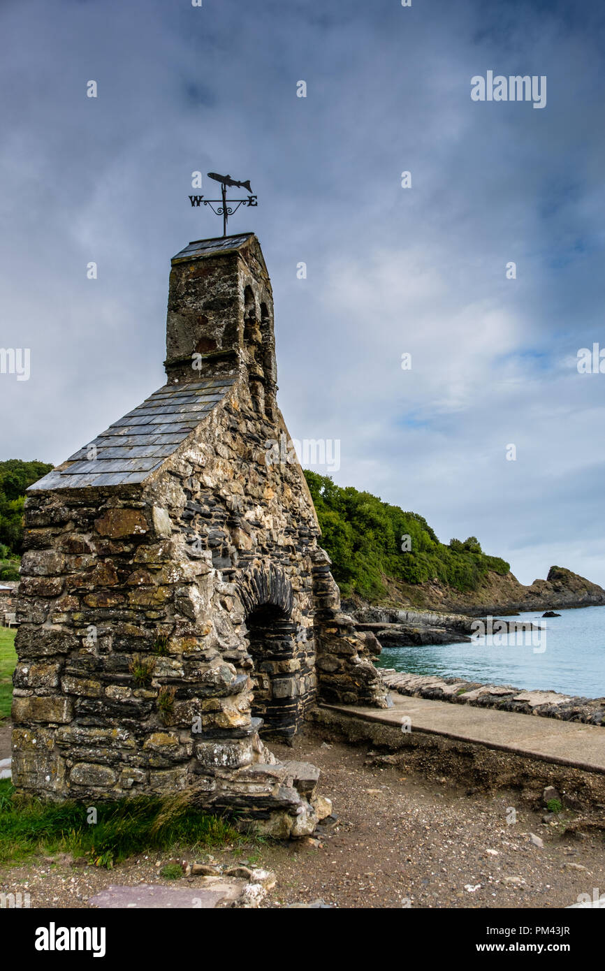 Remains of St Brynach's church at Cwm-yr-Eglwys, near Dinas Cross ...