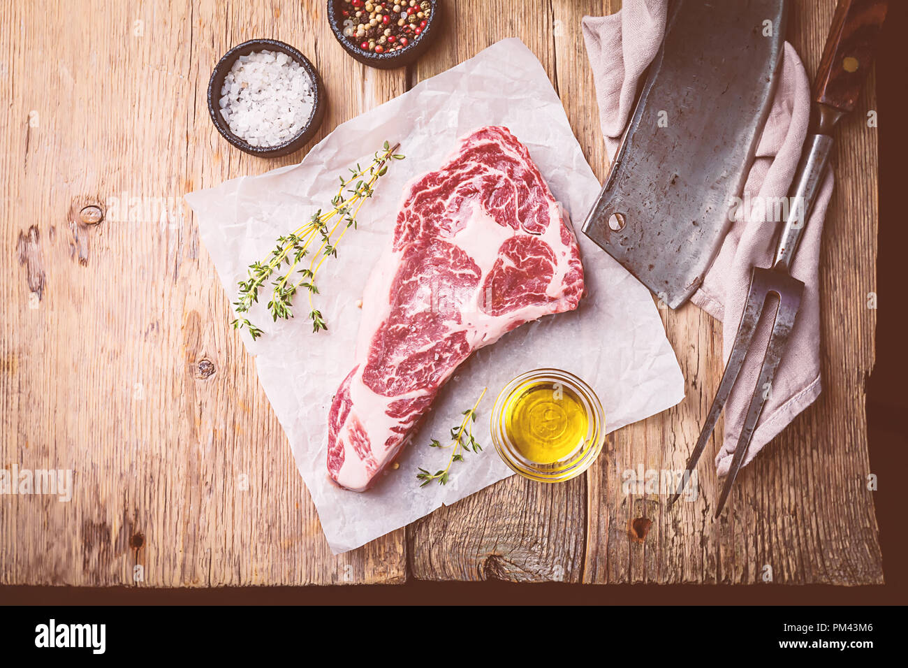 Raw Ribeye Steak Stock Photo - Alamy
