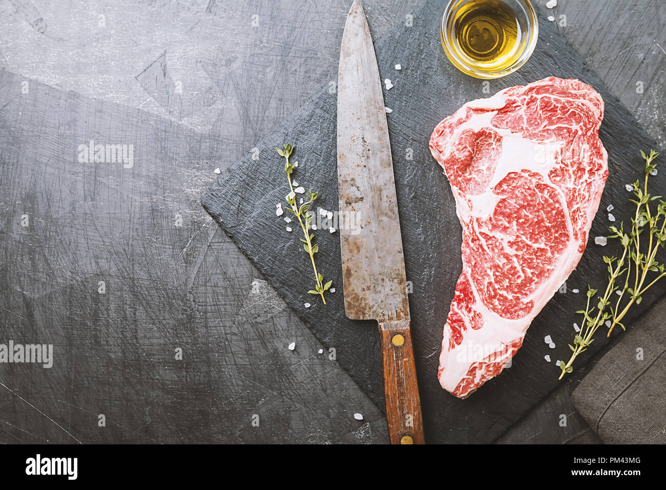 Raw Ribeye Steak Stock Photo - Alamy