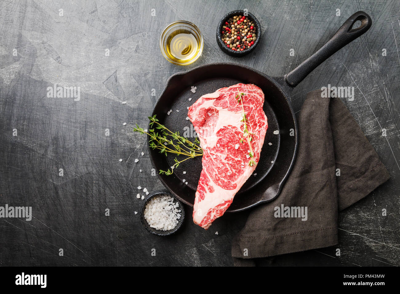 Raw Ribeye Steak Stock Photo - Alamy
