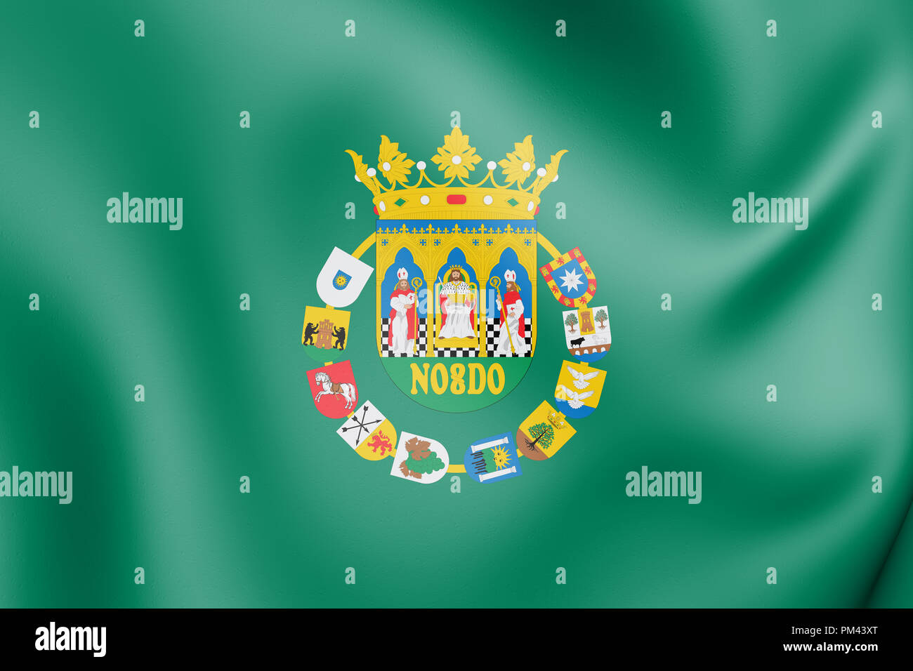 3D Flag of Seville Province, Spain. 3D Illustration Stock Photo - Alamy
