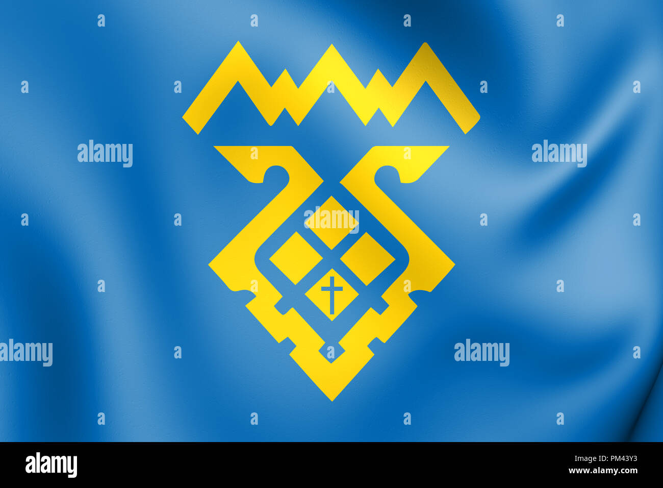 3D Flag of Tolyatti (Samara Oblast), Russia. 3D Illustration Stock ...