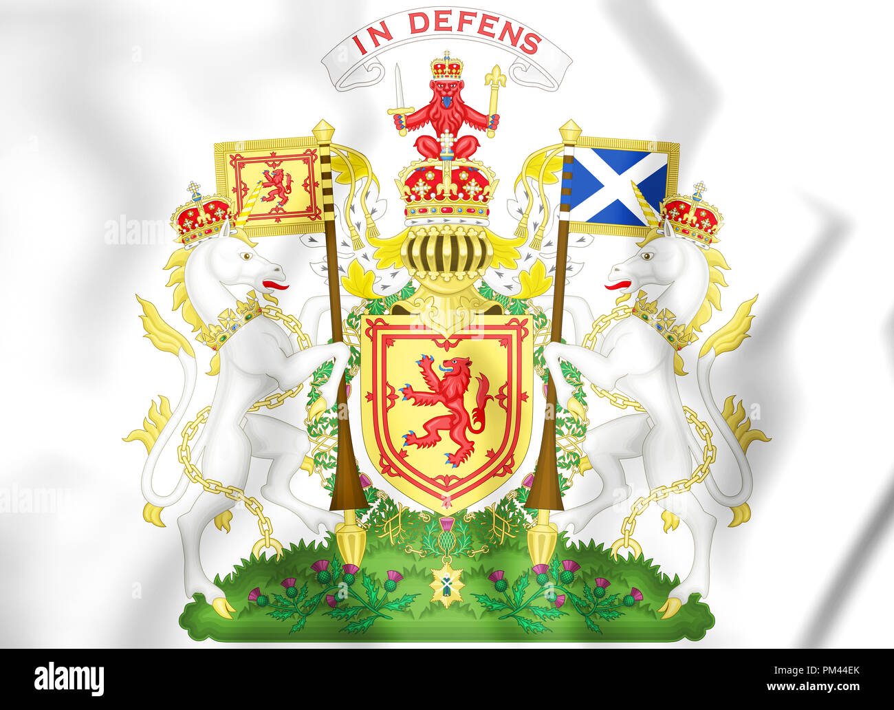 3D Royal Coat of Arms of the Kingdom of Scotland. 3D Illustration Stock ...