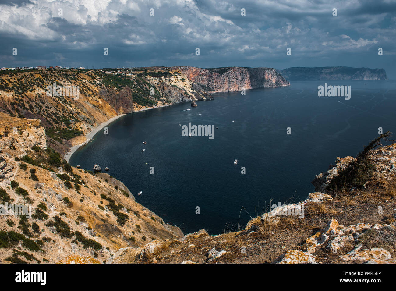 The top view on sea and rocks Stock Photo - Alamy