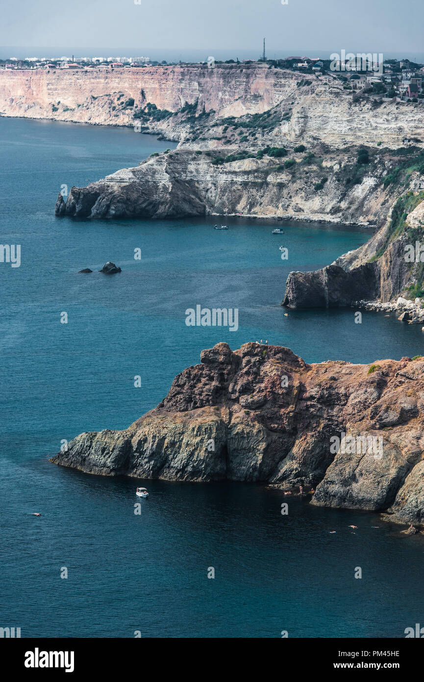 The top view on sea and rocks Stock Photo - Alamy