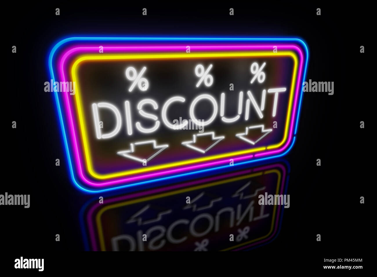 Large Discount light neon. Advertising banner for Black Friday ...