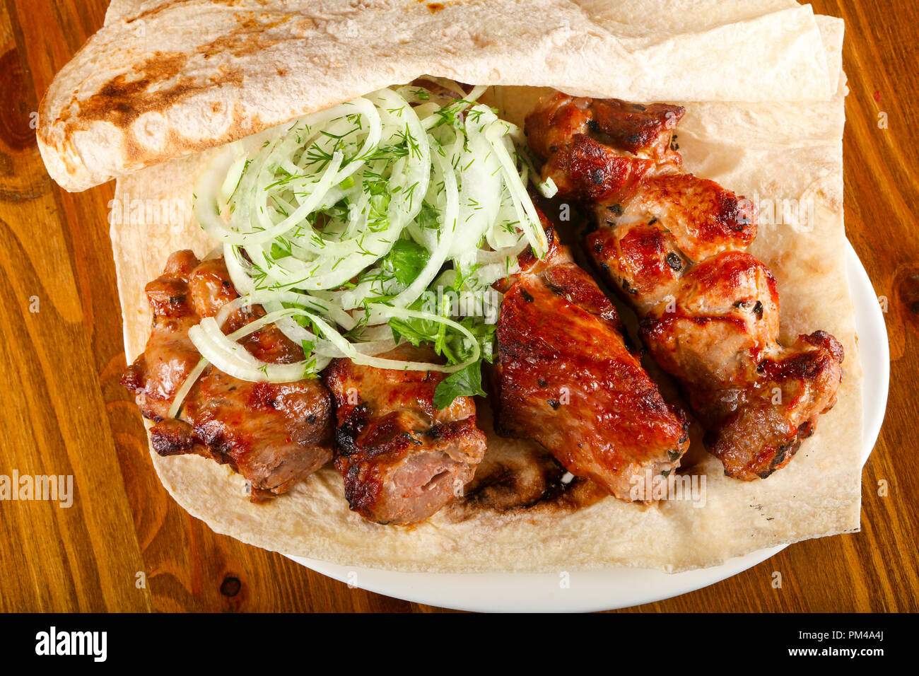 Kebab mix with lavash bread Stock Photo - Alamy