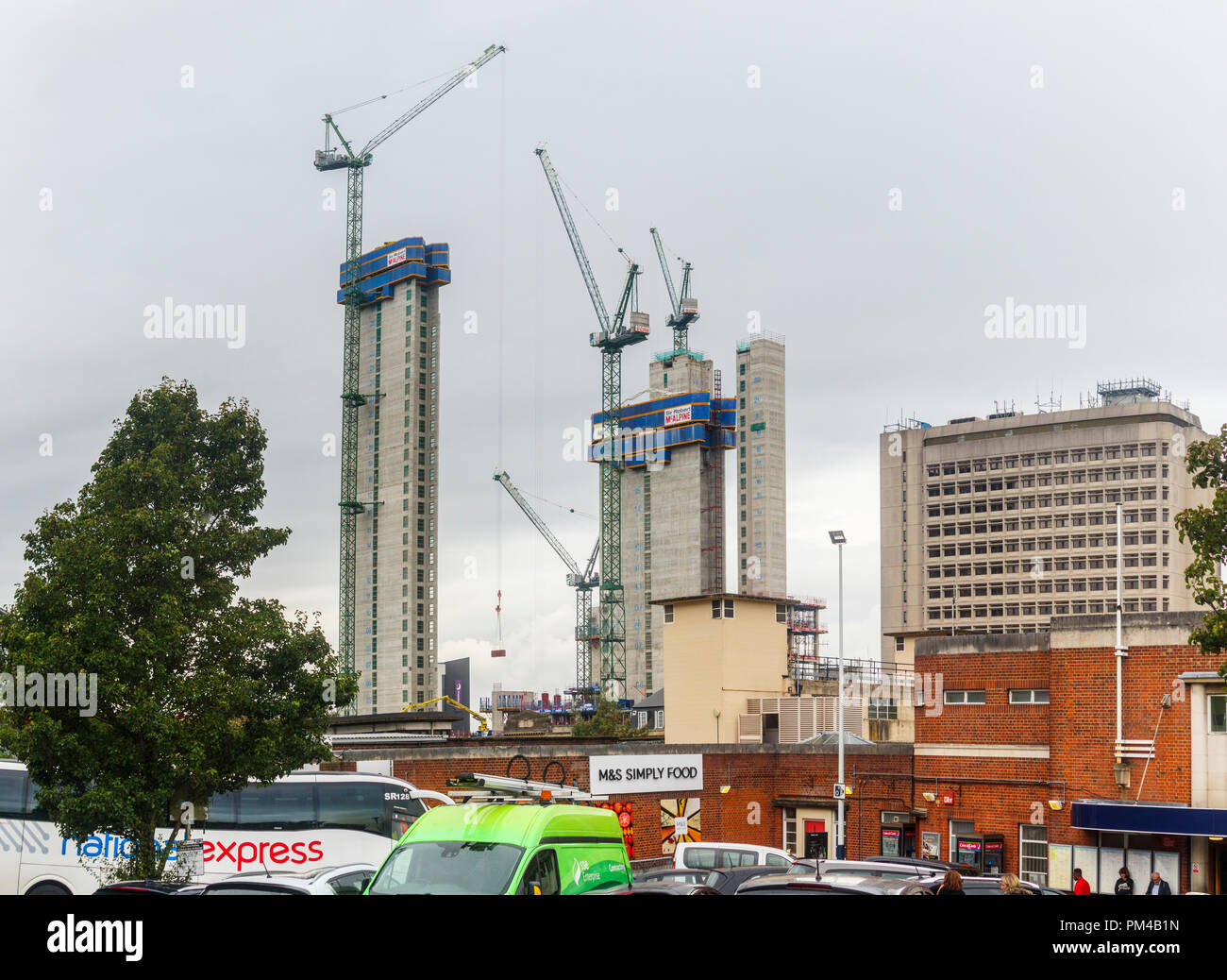 Cores and cranes of the new mixed use Victoria Square development ...