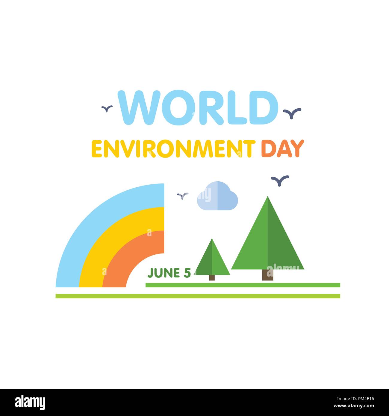 World Environment day card with light background and typography Stock ...