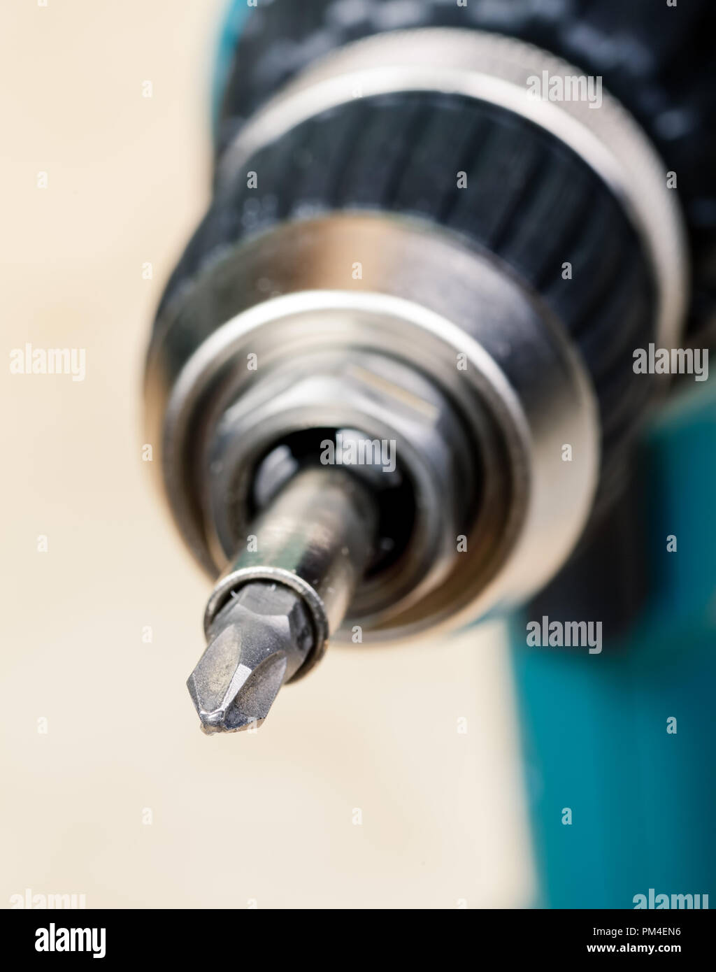 Cordless drill with fastener bit close-up Stock Photo - Alamy
