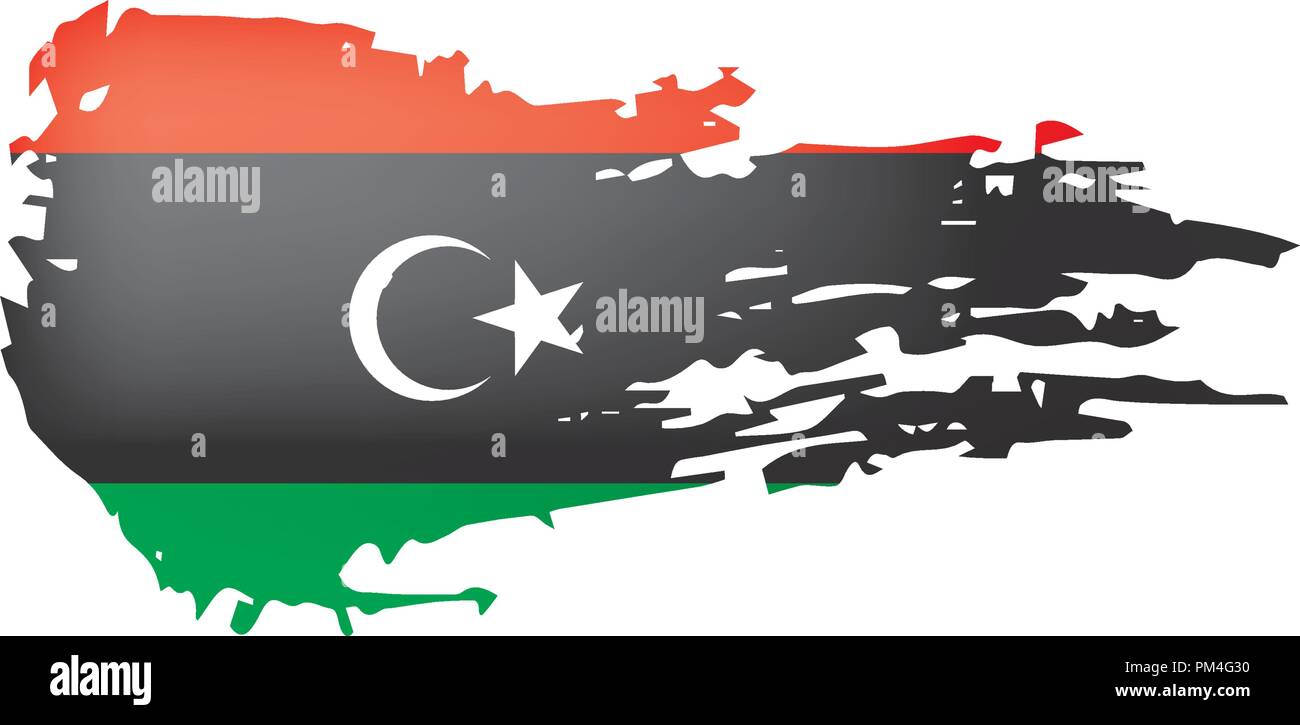 Libya flag, vector illustration on a white background Stock Vector ...