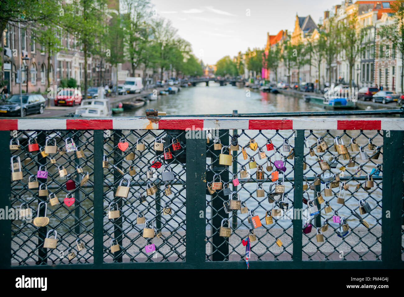 Locks on bridge over canal hi-res stock photography and images - Alamy