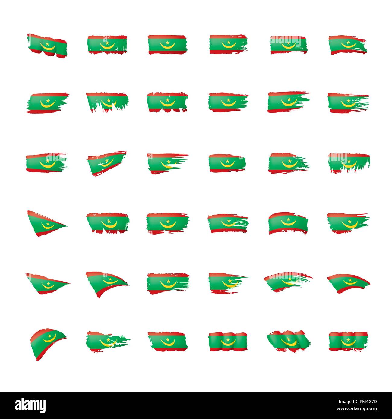 Mauritania flag, vector illustration on a white background Stock Vector ...